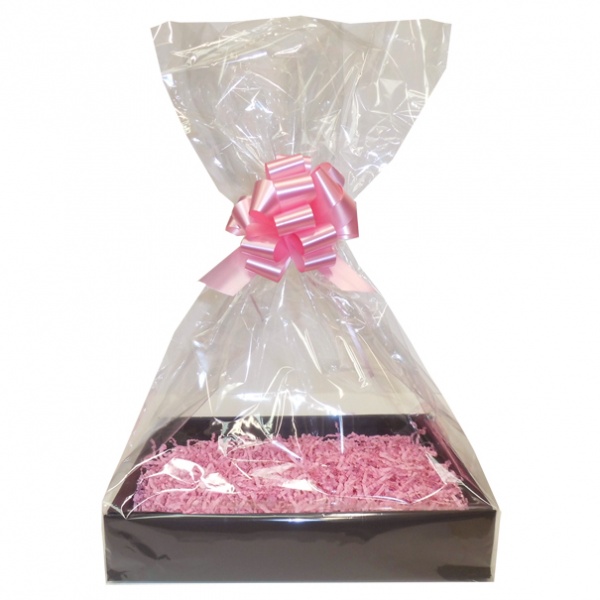 Complete Gift Basket Kit - (Large) BLACK EASY FOLD TRAY / PINK ...