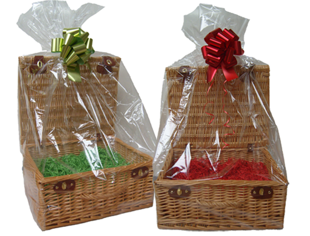 Cellophane Gusseted Hamper Bag pk 10 31x27x80cm High SMALL Www 