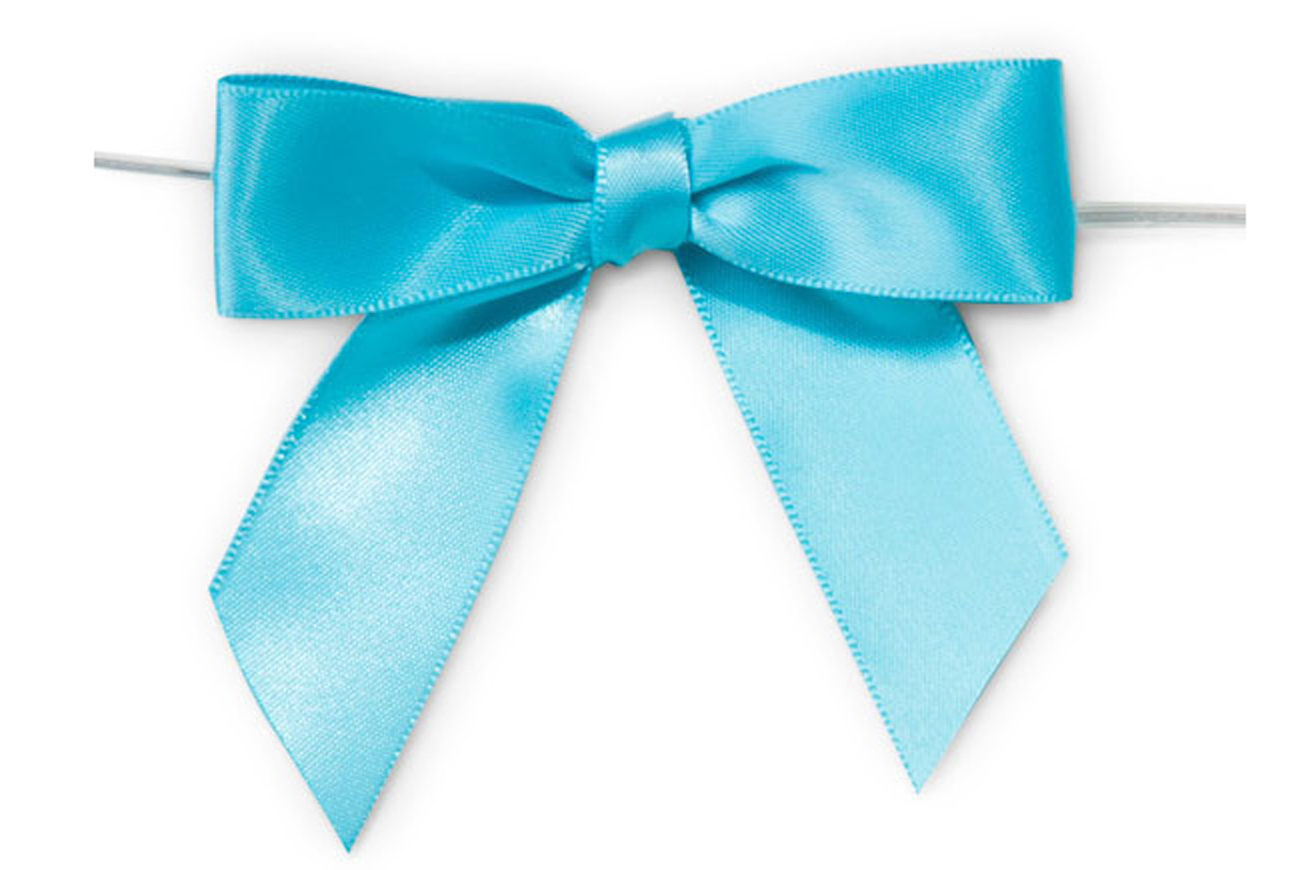 MINI SATIN BOWS with Twist Ties - 20mm - (pk 10) BABY BLUE - www ...