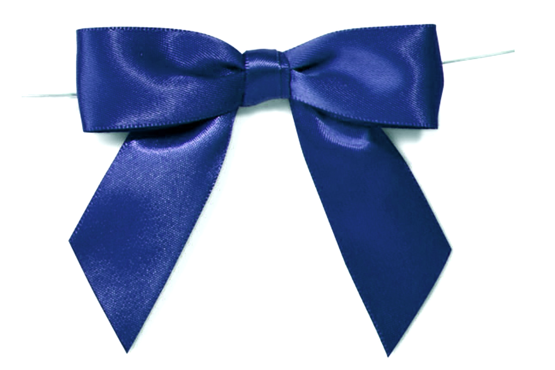 MINI SATIN BOWS with Twist Ties - 20mm - (pk 10) NAVY BLUE - www ...