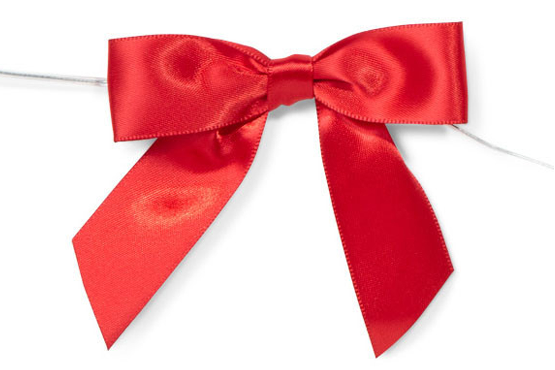 MINI SATIN BOWS with Twist Ties - 20mm - (pk 10) RED - www ...
